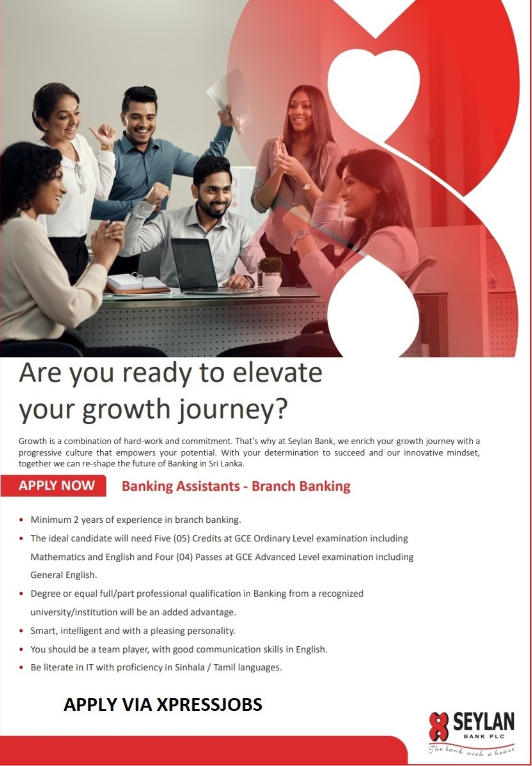 Seylan Bank Job Vacancies 2026 - Banking Assistants